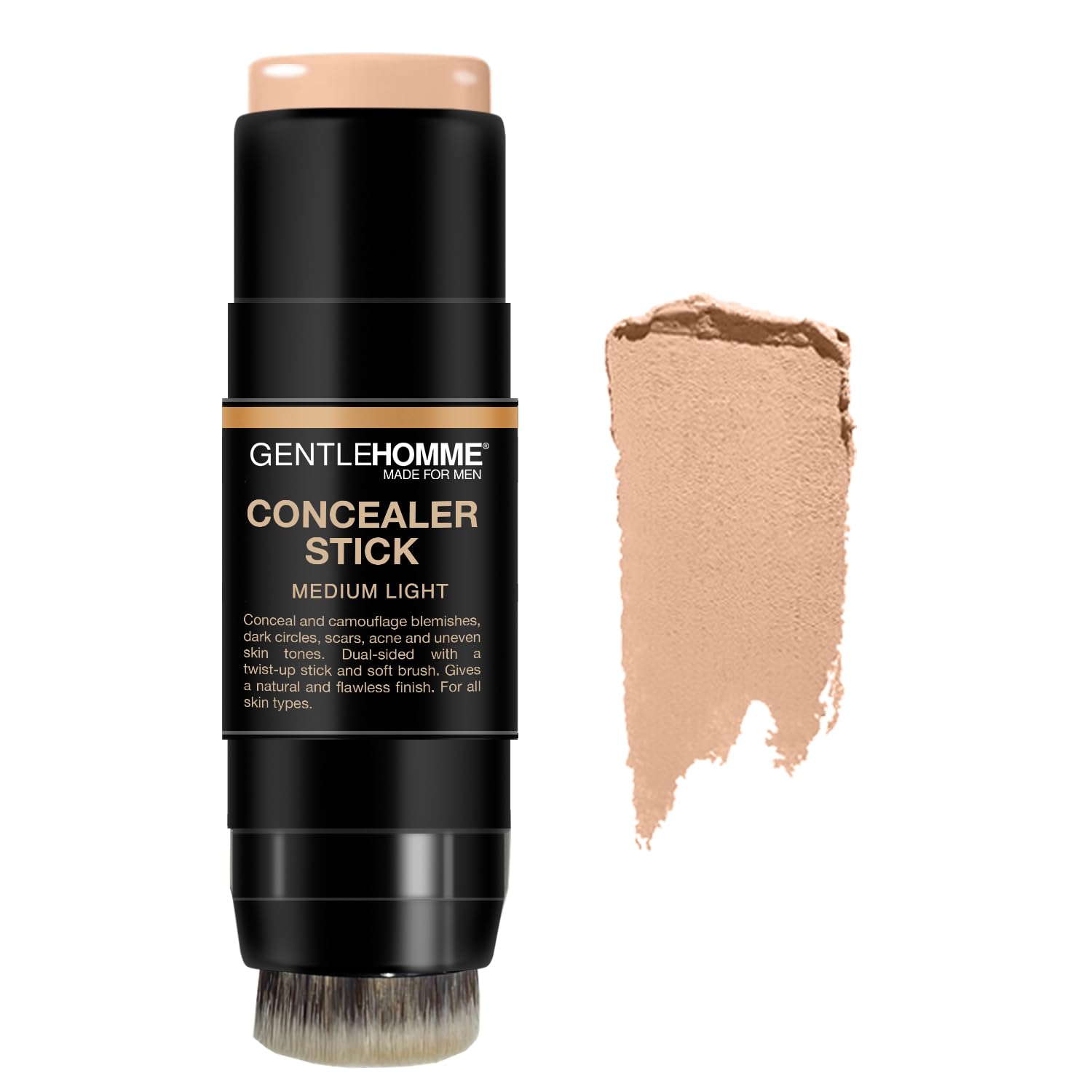 Gentlehomme Men's Concealer Stick with Brush – Buildable Coverage for ...