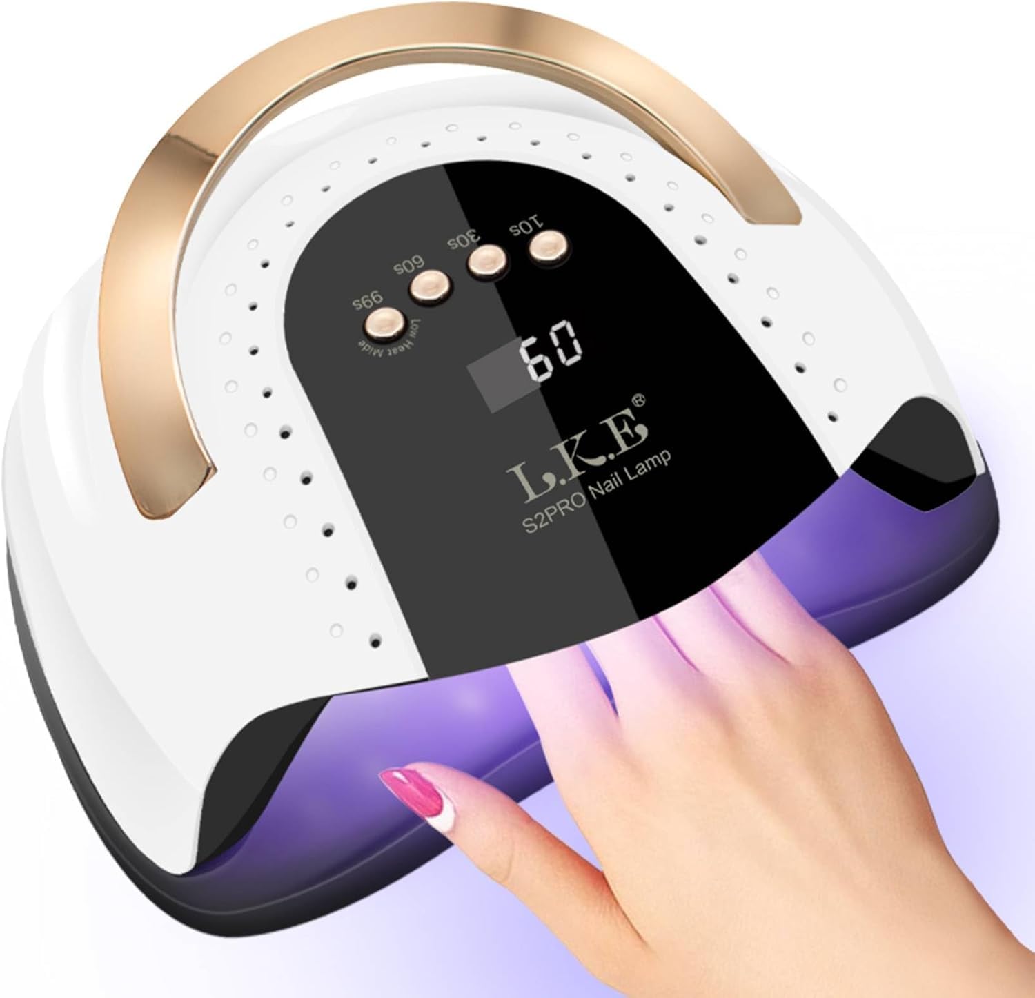 LKE 268W UV LED Nail Lamp – Fast Gel Polish Curing, 4 Timers, Auto Sen ...