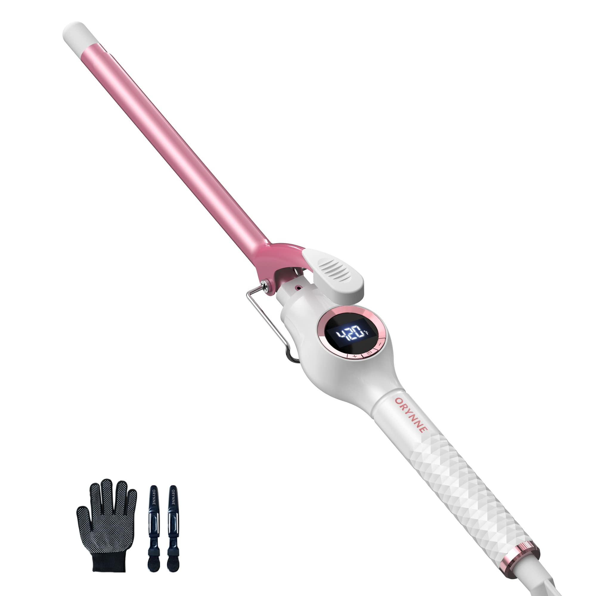 ORYNNE 1/2 Inch Curling Iron Wand – Ceramic, Digital Temp Control ...